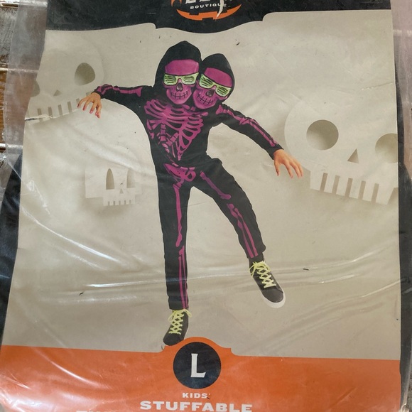 Costumes | Double Headed Skeleton Kids Costume Pink And Black | Poshmark
